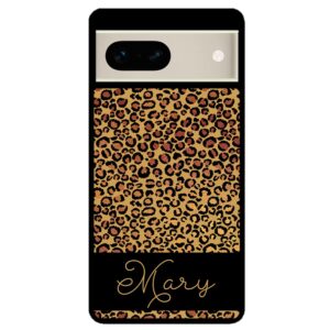 Leopard Skin Plain Personalized Black Rubber Phone Case Compatible With Google Pixel 8 Pro, 8a, 8, 7a, 7, Pixel 7 Pro, 6a, Pixel 6 Pro, 6, 5, 4a 5G, 4a 4G, 4, 4 XL, 3a, 3a XL, 3, 3 XL, 2 XL, 2