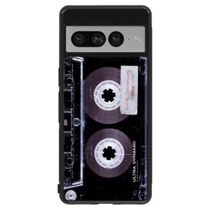 cassette tape clear black personalized black rubber phone case compatible with google pixel 8 pro, 8a, 8, 7a, 7, 7 pro, 6a, 6 pro, 6, pixel 5, 4a 5g, 4a 4g, pixel 4, pixel 4 xl, pixel 3a, 3a xl