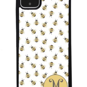 Honey Bumble Bee Personalized Black Rubber Phone Case Compatible With Google Pixel 8 Pro, 8a, 8, 7a, 7, Pixel 7 Pro, 6a, Pixel 6 Pro, 6, 5, 4a 5G, 4a 4G, 4, 4 XL, 3a, 3a XL, 3, 3 XL, 2 XL, 2