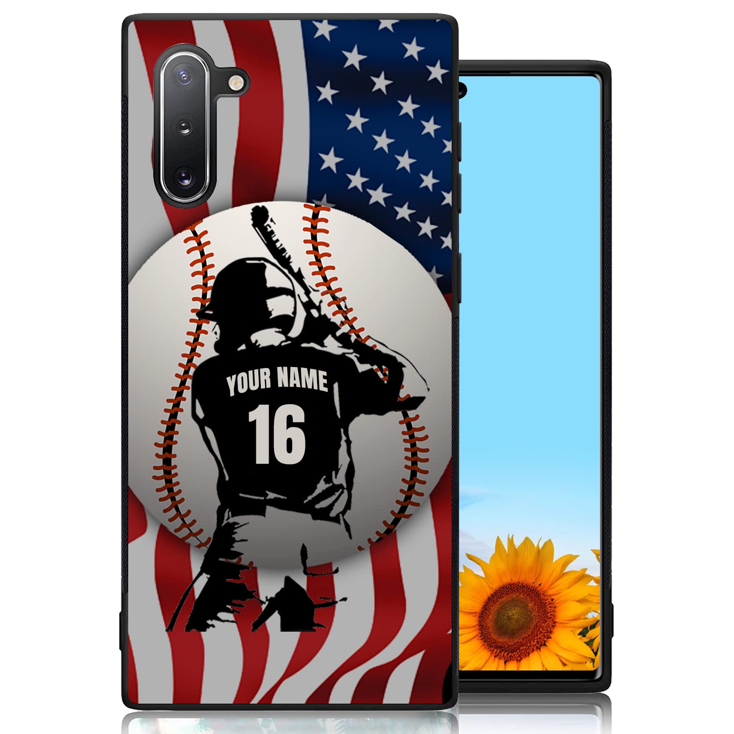 Personalized Baseball Player Name Number America Flag Design Rubber Cover Phone Case for Google Pixel 4/4A/4XL/5/5XL/6/6 PRO/7/7 Pro Custom Baseball Phone case