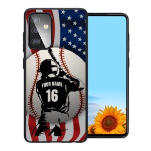 Personalized Baseball Player Name Number America Flag Design Rubber Cover Phone Case for Google Pixel 4/4A/4XL/5/5XL/6/6 PRO/7/7 Pro Custom Baseball Phone case