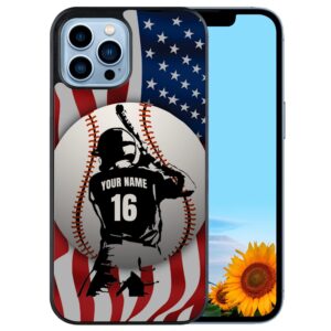 Personalized Baseball Player Name Number America Flag Design Rubber Cover Phone Case for Google Pixel 4/4A/4XL/5/5XL/6/6 PRO/7/7 Pro Custom Baseball Phone case