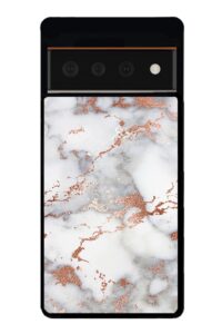 rose gold marble black rubber phone case compatible with google pixel 8 pro, 8a, 8, 7, pixel 7 pro, 6a, pixel 6 pro, 6, pixel 5, 4a 5g, 4a 4g, 4, 4 xl, 3a, 3a xl, 3, 3 xl, 2 xl, 2