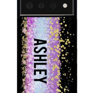 Unicorn Teal Purple Pink Gold Splash Personalized Black Rubber Phone Case Compatible With Google Pixel 8 Pro, 8a, 8, 7a, 7, Pixel 7 Pro, 6a, Pixel 6 Pro, 6, 5, 4a 5G, 4a 4G, 4, 4 XL, 3a, 3a