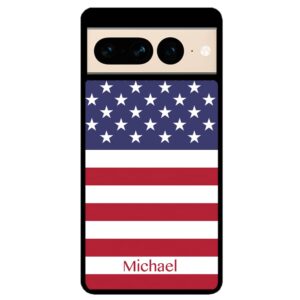 american flag stars and stripes personalized black rubber phone case compatible with google pixel 8 pro, 8a, 8, 7a, 7, pixel 7 pro, 6a, pixel 6 pro, 6, 5, 4a 5g, 4a 4g, 4, 4 xl, 3a, 3a xl, 3