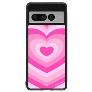 pink hearts pattern personalized black rubber phone case compatible with google pixel 8 pro, 8a, 8, 7a, 7, 7 pro, 6a, 6 pro, 6, pixel 5, 4a 5g, 4a 4g, pixel 4, pixel 4 xl, pixel 3a, 3a xl, pixel 3