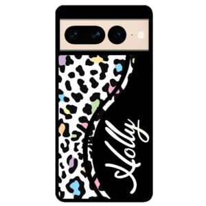 colorful leopard cheetah animal skin personalized black rubber phone case compatible with google pixel 8 pro, 8a, 8, 7a, 7, pixel 7 pro, 6a, pixel 6 pro, 6, 5, 4a 5g, 4a 4g, 4, 4 xl, 3a, 3a xl, 3