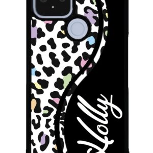 Colorful Leopard Cheetah Animal Skin Personalized Black Rubber Phone Case Compatible With Google Pixel 8 Pro, 8a, 8, 7a, 7, Pixel 7 Pro, 6a, Pixel 6 Pro, 6, 5, 4a 5G, 4a 4G, 4, 4 XL, 3a, 3a XL, 3