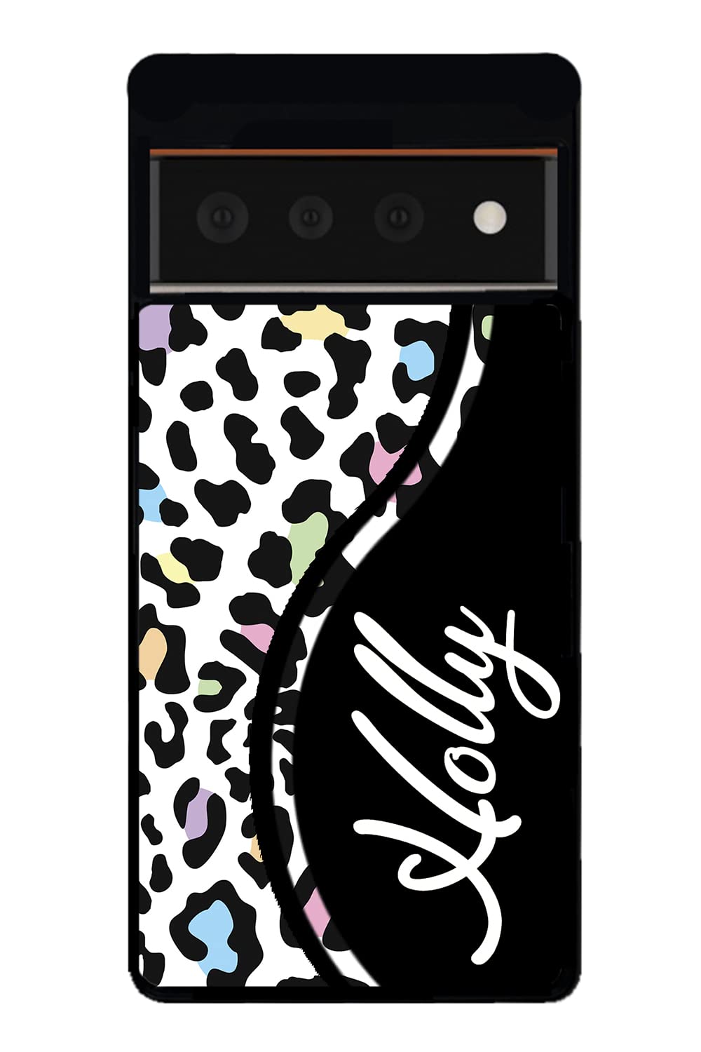 Colorful Leopard Cheetah Animal Skin Personalized Black Rubber Phone Case Compatible With Google Pixel 8 Pro, 8a, 8, 7a, 7, Pixel 7 Pro, 6a, Pixel 6 Pro, 6, 5, 4a 5G, 4a 4G, 4, 4 XL, 3a, 3a XL, 3