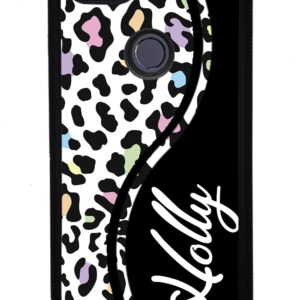 Colorful Leopard Cheetah Animal Skin Personalized Black Rubber Phone Case Compatible With Google Pixel 8 Pro, 8a, 8, 7a, 7, Pixel 7 Pro, 6a, Pixel 6 Pro, 6, 5, 4a 5G, 4a 4G, 4, 4 XL, 3a, 3a XL, 3