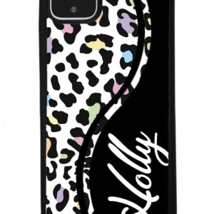 Colorful Leopard Cheetah Animal Skin Personalized Black Rubber Phone Case Compatible With Google Pixel 8 Pro, 8a, 8, 7a, 7, Pixel 7 Pro, 6a, Pixel 6 Pro, 6, 5, 4a 5G, 4a 4G, 4, 4 XL, 3a, 3a XL, 3