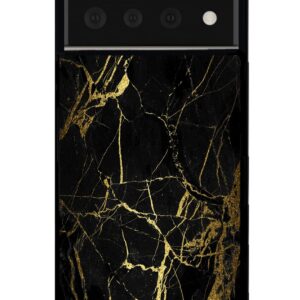 Black and Gold Marble Black Rubber Phone Case Compatible With Google Pixel 8 Pro, 8a, 8, 7a, 7, Pixel 7 Pro, 6a, Pixel 6 Pro, 6, 5, 4a 5G, 4a 4G, 4, 4 XL, 3a, 3a XL, 3, 3 XL, 2 XL, 2