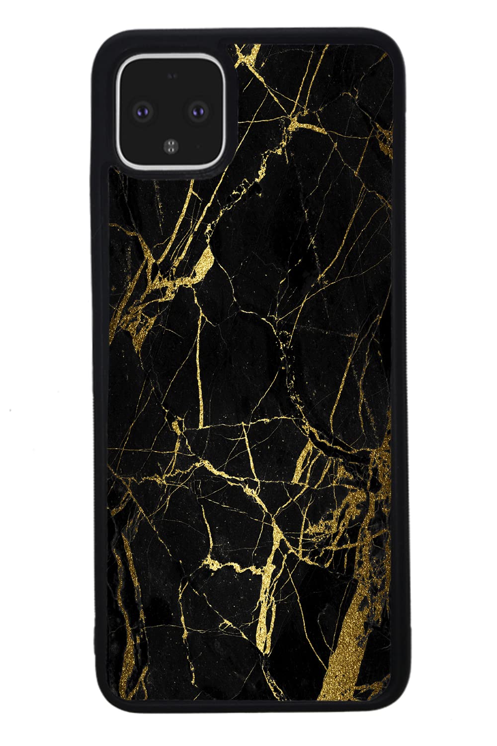 Black and Gold Marble Black Rubber Phone Case Compatible With Google Pixel 8 Pro, 8a, 8, 7a, 7, Pixel 7 Pro, 6a, Pixel 6 Pro, 6, 5, 4a 5G, 4a 4G, 4, 4 XL, 3a, 3a XL, 3, 3 XL, 2 XL, 2