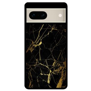 Black and Gold Marble Black Rubber Phone Case Compatible With Google Pixel 8 Pro, 8a, 8, 7a, 7, Pixel 7 Pro, 6a, Pixel 6 Pro, 6, 5, 4a 5G, 4a 4G, 4, 4 XL, 3a, 3a XL, 3, 3 XL, 2 XL, 2