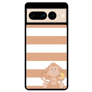 brown white monkey personalized black rubber phone case compatible with google pixel 8 pro, 8a, 8, 7a, 7, pixel 7 pro, 6a, pixel 6 pro, 6, 5, 4a 5g, 4a 4g, 4, 4 xl, 3a, 3a xl, 3, 3 xl, 2 xl, 2