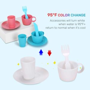 CUTE STONE Color Changing Kitchen Sink Toys, Children Electric Dishwasher Playing Toy with Running Water, Upgraded Faucet, Automatic Water Cycle System Play House Pretend Role Play Toys for Boys Girls