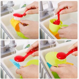 Kids Role Play Kitchen Sink with Running Water - 20 Piece Electric Dishwashing Toy with Working Faucet, Dish Rack, Plastic Dishes, Sponge, Brush and Pretend Dish Soap