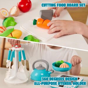 JOYIN 37Pcs Kids Play Kitchen Set, Pretend Food Toy, Cookware Set Including Pots and Pans, Play Food, Cutting Vegetables, Kids Kitchen Toy Accessories, Gifts for Toddler Boys Girls Ages 1-8