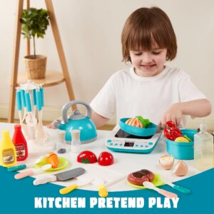 JOYIN 37Pcs Kids Play Kitchen Set, Pretend Food Toy, Cookware Set Including Pots and Pans, Play Food, Cutting Vegetables, Kids Kitchen Toy Accessories, Gifts for Toddler Boys Girls Ages 1-8