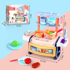 Pretend Play Kitchen Set for Kids - Toy Kitchen Playset with Accessories, Pots, Pans, Dishes and Play Food