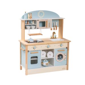 robud wooden play kitchen set for kids toddlers, toy kitchen gift for boys girls, age 3+