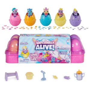 hatchimals alive, egg carton toy with 5 mini figures in self-hatching eggs, 11 accessories, kids toys for girls and boys ages 3 and up