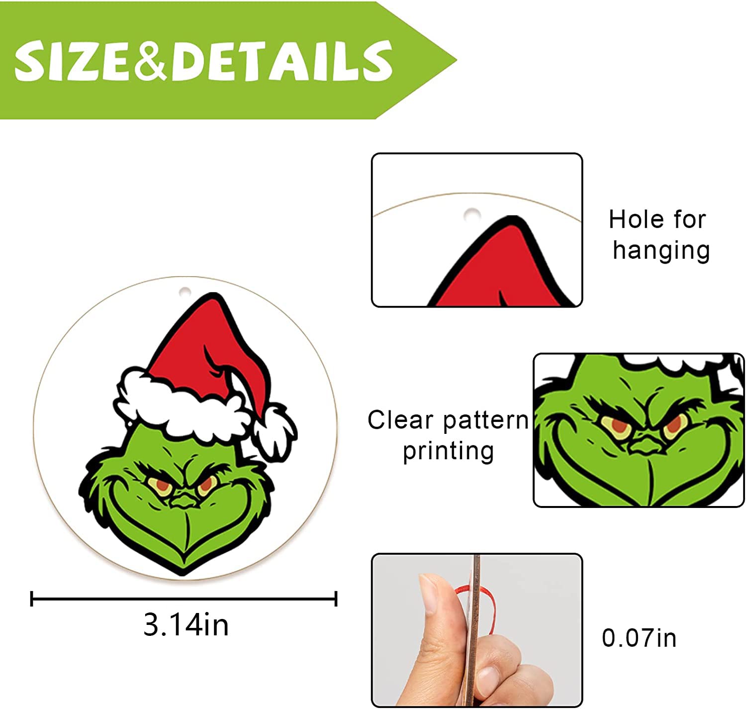 AMZFAVOR 10Pcs Christmas Tree Ornaments Set - 2023 Funny Christmas Decorations Wood Hanging Tree Ornaments for Christmas Holiday Tree Home Decoration