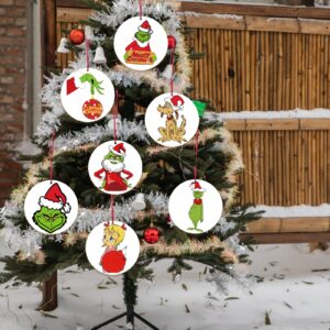 AMZFAVOR 10Pcs Christmas Tree Ornaments Set - 2023 Funny Christmas Decorations Wood Hanging Tree Ornaments for Christmas Holiday Tree Home Decoration