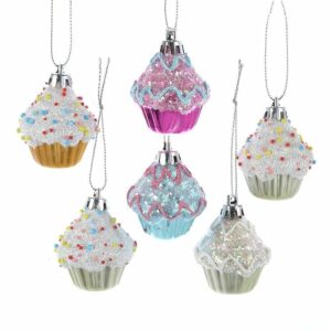 kurt adler 2" cupcake ornament set of 6