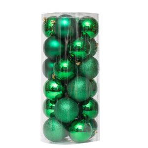 altsuceser 24pcs shatterproof christmas tree ornaments set, christmas balls decoration tree balls for holiday wedding party decoration green