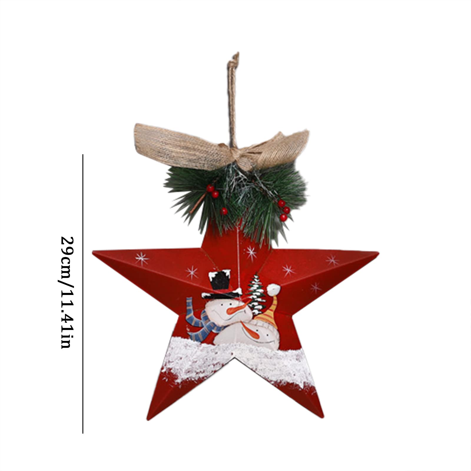 QAZIUY Christmas Tree Decorations DIY Christmas Ornaments Christmas Art Five Pointed Star Snowman Christmas Tree Hanging Ornaments Door Hanging Ornaments