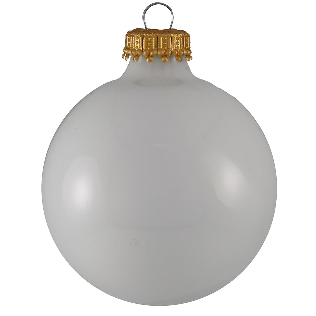 Glass Christmas Tree Ornaments - 67mm/2.63" Designer Balls from Christmas by Krebs - Seamless Hanging Holiday Decorations for Trees - Set of 12 Ornaments (Silver with White Festive Trees)