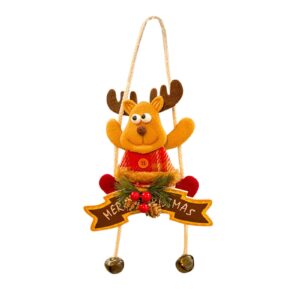 qaziuy christmas ornaments set hanging ornaments for xmas christmas tree wooden sign old man snowman deer cloth fireplace window pendant christmas decor for home holiday party