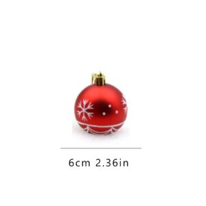 QAZIUY Christmas Balls Ornaments for Xmas Tree Hanging Christmas Baubles 2.36" Pack of 24 Christmas Balls Tree Decoration Plastic Reusable Outdoor Ornaments Garden Room Decorative Pendant