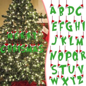 Christmas Decorations Ornaments Letter Hanging Alphabet Xmas Cartoon Decorative Home Pendant Gift Green Outdoor Indoor Fun Mini for Christmas Tree Farmhouse Party 2023 Deals