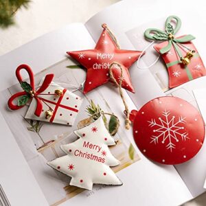 QAZIUY Christmas Ornaments 2023 Funny Hanging Ornaments Clearance Christmas Decorative Pendant Christmas Tree Decorative Pendant Star Snow Christmas Tree Red White