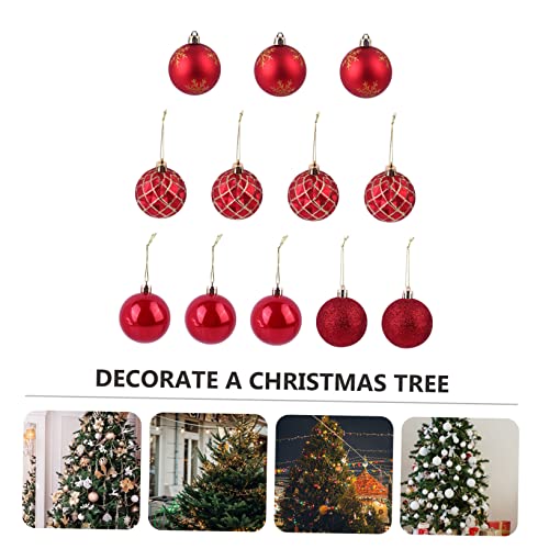 SEWACC 2 Sets 12 Pcs Christmas Balls Christmas Decor Christmas Baubles Christmas Tree Sequin Balls Fillable Balls Christmas Seasonal Hanging Ball Decorations Boxed Plastic Props