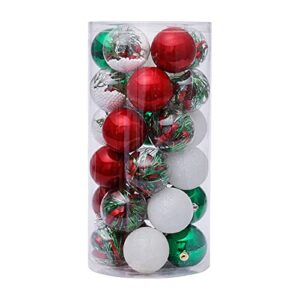 6cm/30pcs christmas ball hanging christmas tree decoration transparent ball christmas ball set party party decoration giant christmas decorations (white, one size)