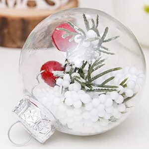 6cm/30pcs Christmas Ball Hanging Christmas Tree Decoration Transparent Ball Christmas Ball Set Party Party Decoration Giant Christmas Decorations (White, One Size)