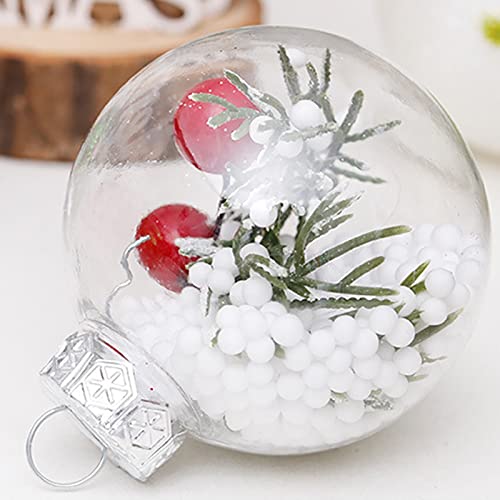 6cm/30pcs Christmas Ball Hanging Christmas Tree Decoration Transparent Ball Christmas Ball Set Party Party Decoration Giant Christmas Decorations (White, One Size)