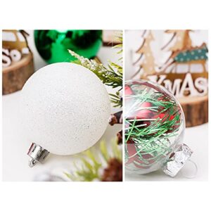 6cm/30pcs Christmas Ball Hanging Christmas Tree Decoration Transparent Ball Christmas Ball Set Party Party Decoration Giant Christmas Decorations (White, One Size)