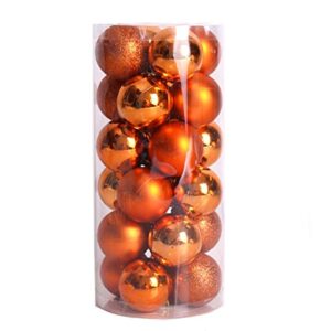 QAZIUY 24Pcs Christmas Ball Ornaments Mini Shatterproof Christmas Tree Decorations 1.57" 24pcs Shiny and Polshed Glossy Christmas Tree Ball Ornaments Decorations 1.5''