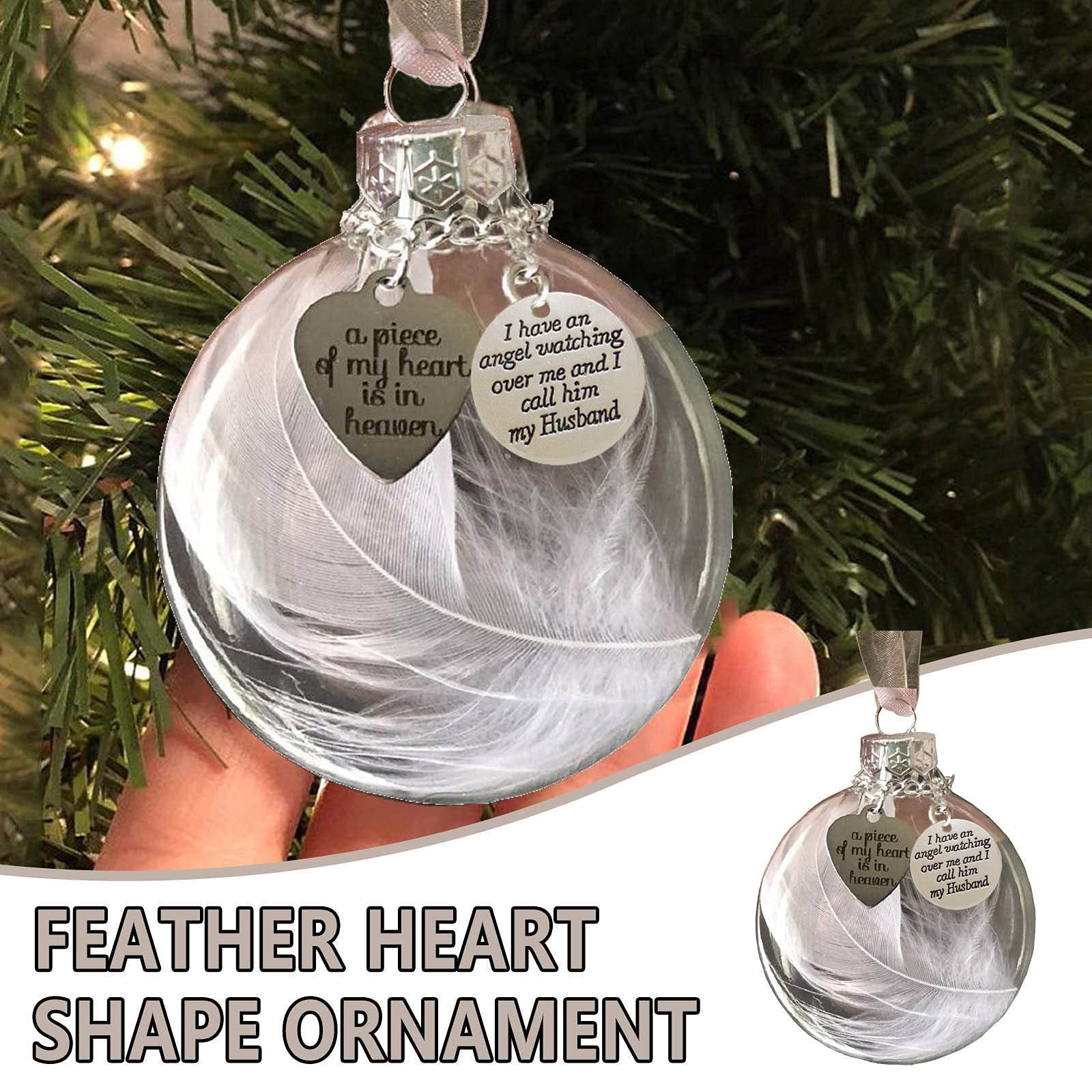 QAZIUY Christmas Balls Ornaments Set Shatterproof Christmas Tree Decorations Heave in of My Shape is Piece Heart Ornaments Memorial Heart 1PC - A Christmas Ornament Home Decor