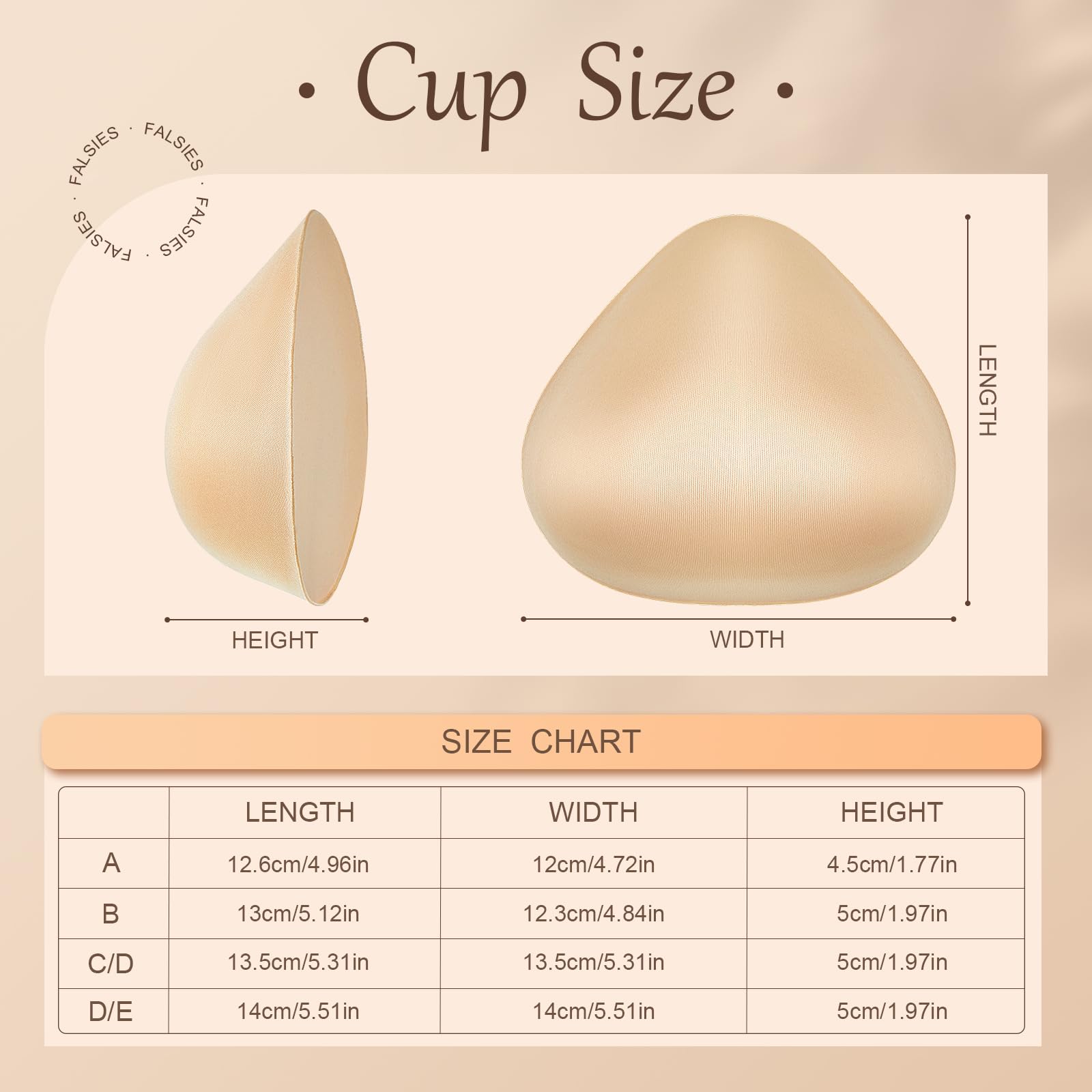 Hercicy 1 Pair Cotton Breast Forms Light Sponge Boobs Mastectomy Breast Cancer Support Bra for Women