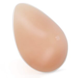 Vollence One Piece C+ Cup Teardrop Silicone Breast Forms Mastectomy Fake Boobs Bra Enhancer Inserts Concave Bra Pads - Nude