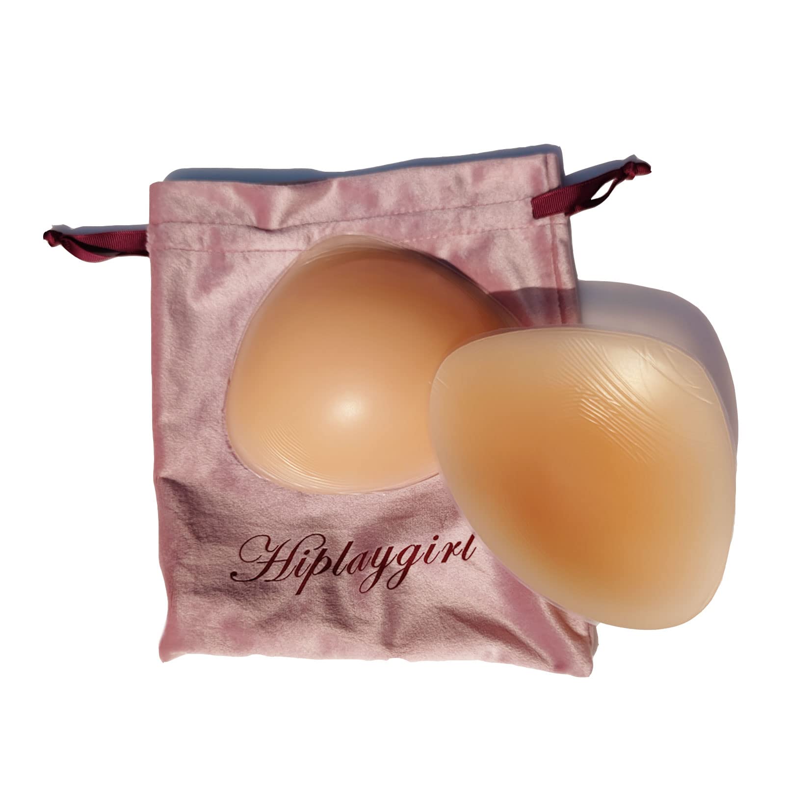 HIPLAYGIRL Pair Concave Silicone Breast Form, Triangle Mastectomy Prosthesis Bra Inserts Enhancer Pads (Size A B C Cup)