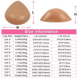 Vollence One Piece C Cup Triangle Silicone Breast Forms Mastectomy Prosthesis Bra Enhancer Inserts Concave Bra Pads