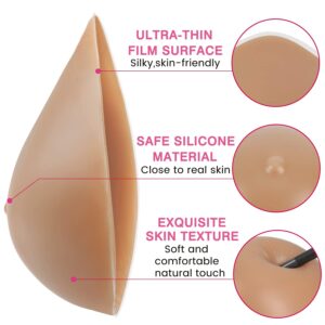 Vollence One Piece C Cup Triangle Silicone Breast Forms Mastectomy Prosthesis Bra Enhancer Inserts Concave Bra Pads