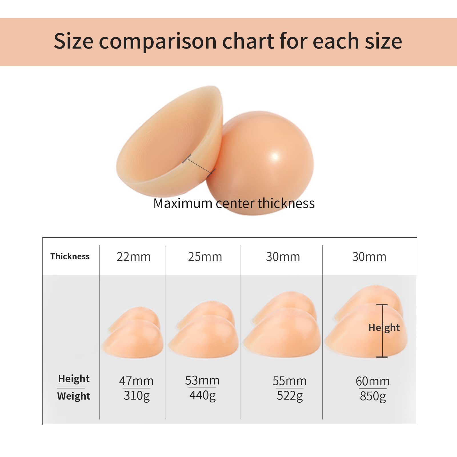 Polreta Pair Concave Breast Forms,Mastcetomy Silicone Breast Prosthesis Bra Inserts Enhancer Pads