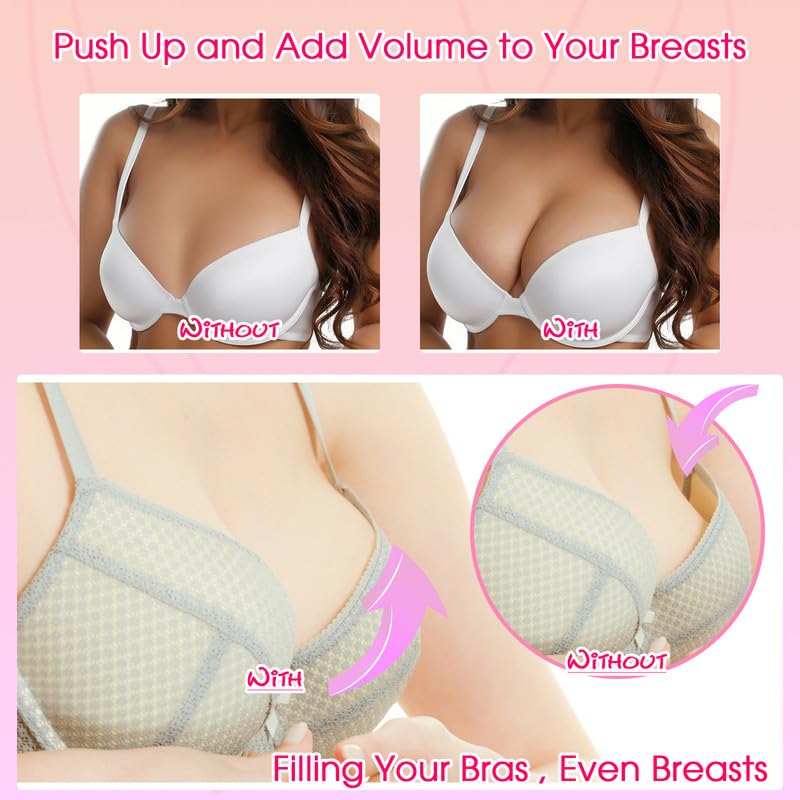 Niceuare Bra Inserts Push Up Premium Silicone Breast Enhancers Comfort & Natural Enhancement Bra Pads Waterproof Breast Lift Large Add 2+ Cup